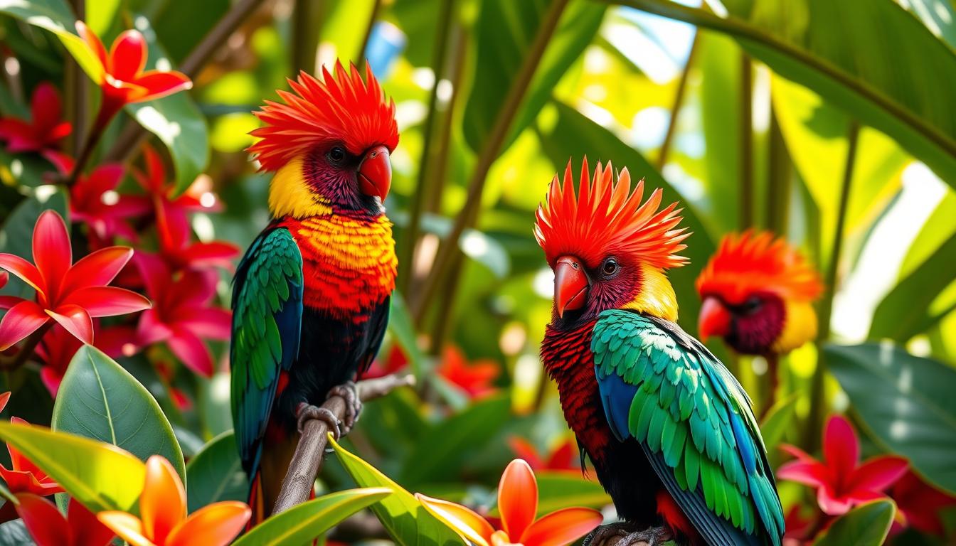 Hawaii Birds with Red Head: Tropical Beauty